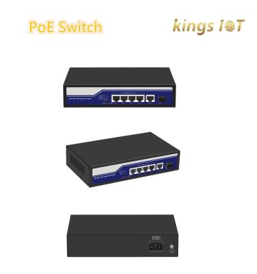 China 4 Port Gigabit PoE Switch 48V IEEE 802.3af at 65W Power Supply with VLAN Extend Mode for sale