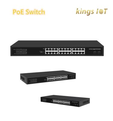 China 24 Port Gigabit PoE Switch 400W 30W per Port IEEE 802.3af at with 2 SFP Uplink for sale