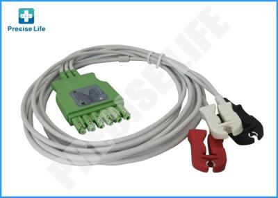 China Drager MP03402 ECG Cable 3-lead Single-pin Connector IEC2 Color Code 1m Length for sale