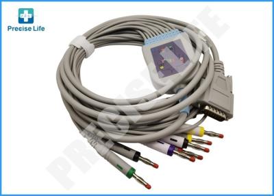 China Nihon Kohden one piece type ECG cable EKG cable IEC color code Banana 4.0 plug for sale