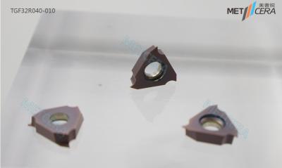 China PVD Coated HV3500 Hardness CNC Grooving Insert for Stainless Steel Processing TGF32R040HC-010 for sale