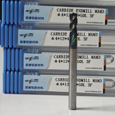 China Solid Carbide MAE PLUS 3 Flutes End Mill 4mm Φ4x12x4Dx50mm for Non-ferrous Metal Machining for sale