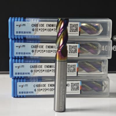 China MAE PLUS High Performance CNC End Mill 3 Flutes EndMill For Machining Non-ferrous Metals , Aluminium And Copper Processing Mill 10mm, Φ10x25x10Dx75mm for sale