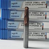 China MPB2 Solid Carbide Ball Nose End Mill 2 Flutes HRC55-HRC60 R0.5-10 6mm Φ6.0 R3.0 X12x6Dx50mm AlCr Coating For Timely Delivery for sale