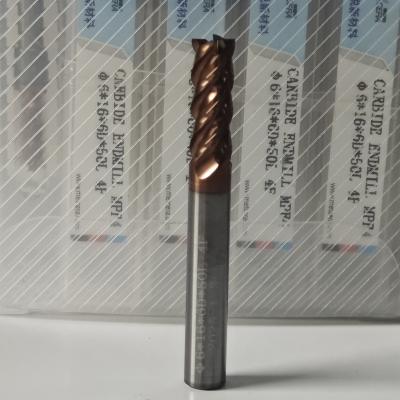 China MPF4 Solid Carbide 6mm Universal 4 Flutes Flat End Mill 6x16x6Dx50mm for Cutting Carbon Steel and Low-Carbon Alloy Steel for sale