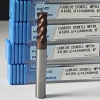 China Solid Carbide Universal Cutting End Mills 4 Flutes Round Nose Mill 6mm Φ6 R0.5 X15x6Dx50mm For Pre-hardened Steel Workpiece for sale