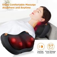 China 4 Node Shiatsu Heated Pillow Massager 110V Auto Shut Off Black for sale