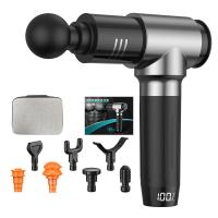 China 60db LCD Touch Screen Percussion Massager Black Rechargeable Mini Massager for sale