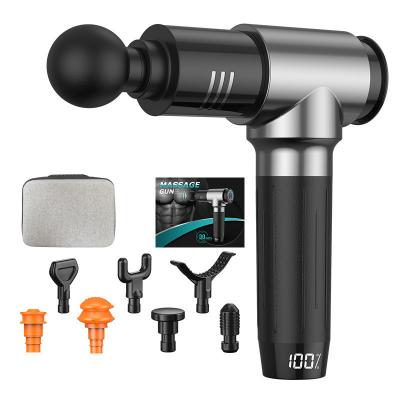 China 60db LCD Touch Screen Percussion Massager Black Rechargeable Mini Massager for sale