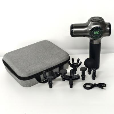 China Professional Powerful Massage Gun with 99-Speed and 8 Massage Heads LCD Touch Fascia Gun for sale