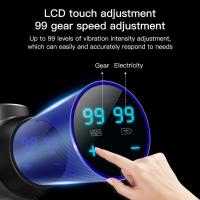 China Professional Powerful Massage Gun with 99-Speed and 8 Massage Heads LCD Touch Fascia Gun for sale