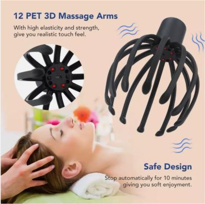 China Silver Octopus Claw Scalp Massager 30-1 Hour Per Day Recommended Usage with Adjustable Strap and 3 Massage Intensity Levels for sale