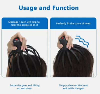 China Octopus Claw Relaxation Head Massager With Electric Therapy Massager And Flexible And Gentle Bristles for sale