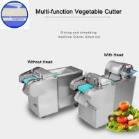 China Stainless Steel Vegetable Chopper 220V 1.5KW Fruit Dicer Cucumber Carrot Slicer Potato Chip Cutting Machine for sale