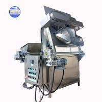 China Full Automatic Industrial Batch Fryer 25-100kg Capacity Gas Heated Frying Line for sale