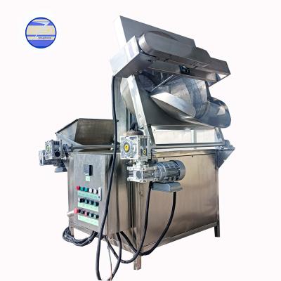 China Full Automatic Industrial Batch Fryer 25-100kg Capacity Gas Heated Frying Line for sale