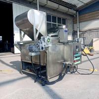 China Full Automatic Industrial Batch Fryer 25-100kg Capacity Gas Heated Frying Line for sale