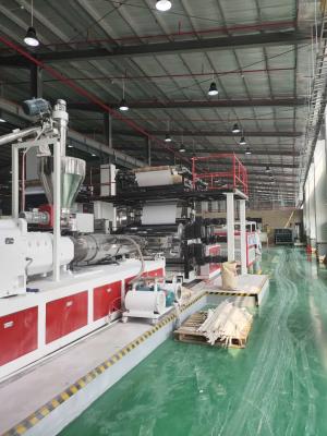 China 380V Double Screw PLC SPC PVC Floor Tile Machine for sale