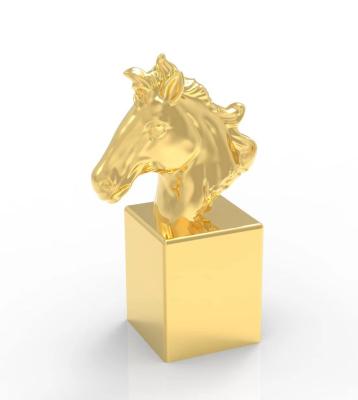 China Zinc Alloy Horse Head Perfume Bottle Cap 15mm Neck Eco Friendly Custom Color for sale