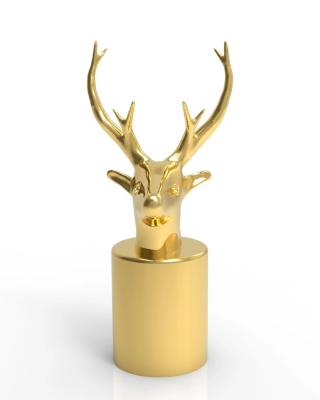 China Modern And Simple Design Elk Head Perfume Bottle Cap All Color Accepted for sale