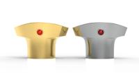 China Golden T-Shaped Zamak Perfume Caps 22×27×44mm for FEA 15 Glass Bottles - Custom Colors Available for sale