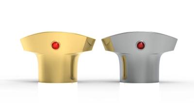 China Golden T-Shaped Zamak Perfume Caps 22×27×44mm for FEA 15 Glass Bottles - Custom Colors Available for sale