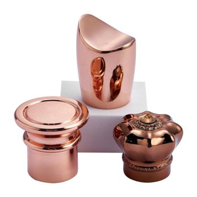 China Custom Zamac Perfume Cap for 15mm Neck Bottle Luxury Glass Perfume Bottle Cover for sale