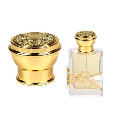 China Cosmetic Packaging Customization Zinc Alloy Perfume Cover Gold Plated for sale