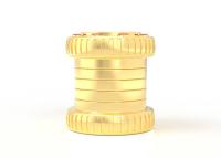 China Luxury Zamac Cylinder Perfume Bottle Cap 15mm Gold Zinc Alloy Custom Logo for sale