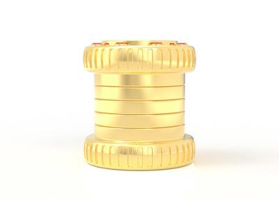 China Luxury Zamac Cylinder Perfume Bottle Cap 15mm Gold Zinc Alloy Custom Logo for sale