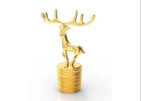 China 15mm Gold Zamac Deer Style Perfume Bottle Cap Zinc Alloy Luxury Cover for 15ml Glass Bottle Custom Logo for sale