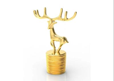 China 15mm Gold Zamac Deer Style Perfume Bottle Cap Zinc Alloy Luxury Cover for 15ml Glass Bottle Custom Logo for sale