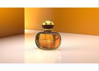 China Zinc Alloy Zamac Perfume Bottle Lid Transparent Ball Style 59g Gold Silver Custom Logo for sale