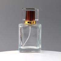 China Square Transparent Glass Perfume Bottle with Acrylic Cover - 50ml/100ml Capacity, Customizable OEM Options for sale
