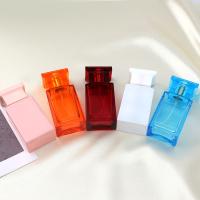 China Square High White Glass Perfume Bottle 30ml with Screw Cap for Cosmetics Packaging for sale