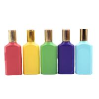 China 25ml 110ml Screw Shaped Square Glass Perfume Bottle with Metal Cap for Essential Oil Aromatherapy for sale
