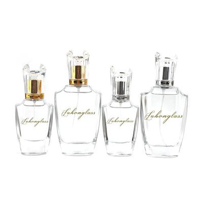 China Wholesale 35ml 100ml Transparent Glass Perfume Bottle with Screw Cap Custom OEM for sale