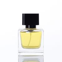 China Wholesale 100ml Square Transparent Perfume Glass Bottle Empty Spray Bottle with Lid for sale