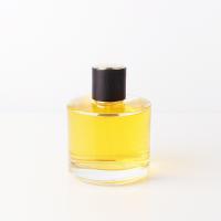 China 50ml 100ml Cylindrical Transparent Glass Perfume Spray Bottle with Metal Cap for Cosmetics for sale