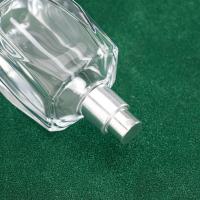 China Transparent 50ml Square Cut Glass Perfume Bottle with Bayonet Spray Cap for sale
