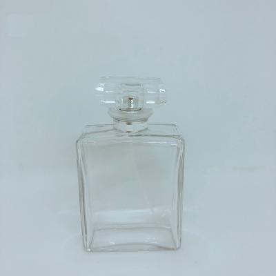 China 100ml Square Glass Perfume Bottle Empty Bayonet Nozzle Cosmetic Bottle for sale