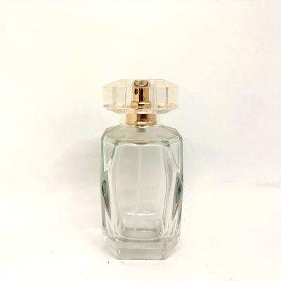 China 75ml Diamond Glass Perfume Bottle Transparent Bayonet Spray Empty Bottle for Perfume Packaging for sale