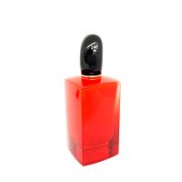 China 100ml Red Glass Perfume Bottle Empty Spray Bottle for Essential Oils OEM Custom for sale