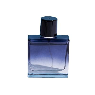 China 50ml Glass Perfume Bottle with Zamak Plastic Magnet Cap Press Type Spray Empty Cosmetic Bottle for sale