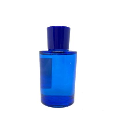 China 50ml 100ml Empty Glass Perfume Bottles Round Wholesale Packaging with Screw Caps for sale