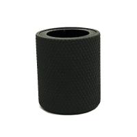 China Custom Zinc Alloy Perfume Bottle Caps - Diamond Cut Surface, Black Cylinder Design, Multiple Plating Options for sale