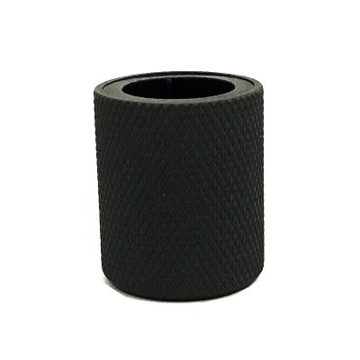 China Custom Zinc Alloy Perfume Bottle Caps - Diamond Cut Surface, Black Cylinder Design, Multiple Plating Options for sale