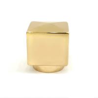 China Custom Zinc Alloy Perfume Bottle Cap Gold Cube Shape Die Casting 20mm for sale