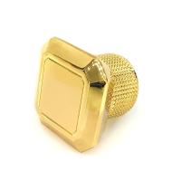 China Custom Zinc Alloy Perfume Bottle Cap Rectangle Shape Gold Plating Die Casting 23mm for sale