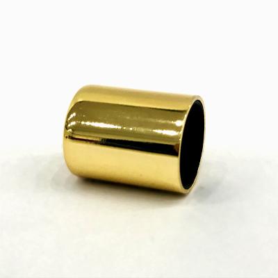 China Custom Zinc Alloy Perfume Bottle Cap Gold Cylinder Shape 24mm Die Casting for sale